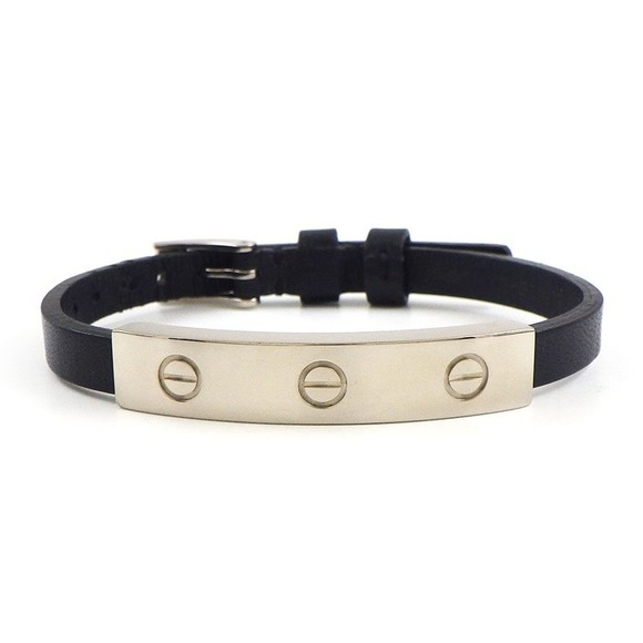 Cartier | Bags | Cartier Love Bracelet Plate Screw White Gold Black ...
